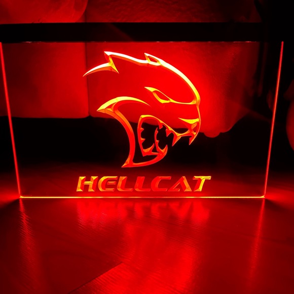 Other | Dodge Hellcat Led Neon Red Light Sign 8x12 | Poshmark